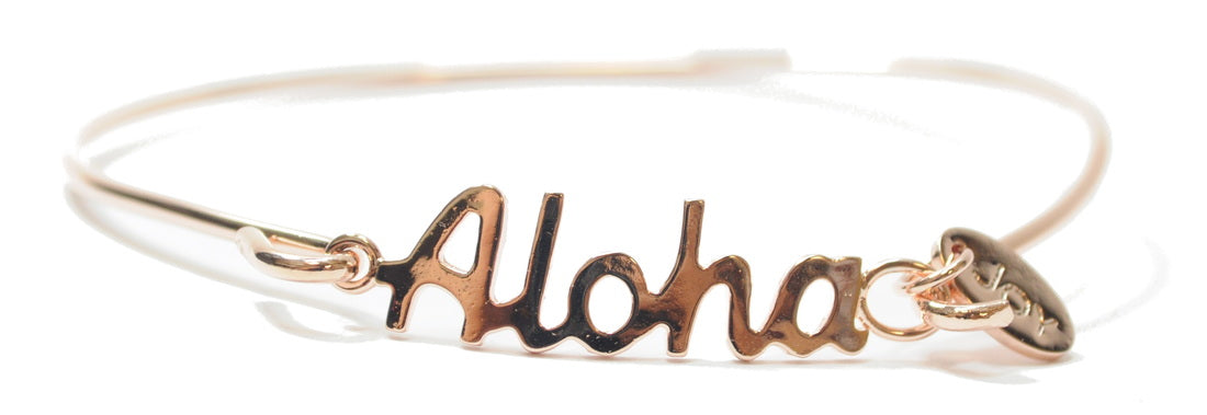 Stainless Steel "ALOHA" Wire Bracelets – Aolani Hawaii
