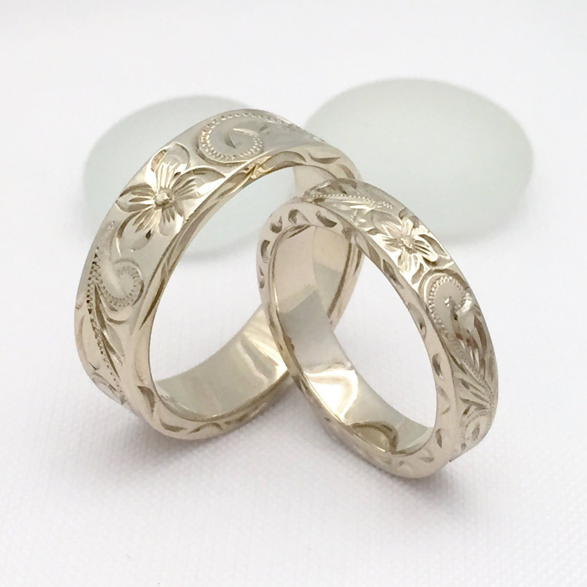 14K Gold Traditional Hawaiian Hand Engraved Ring (6mm Width 2mm Thickn ...